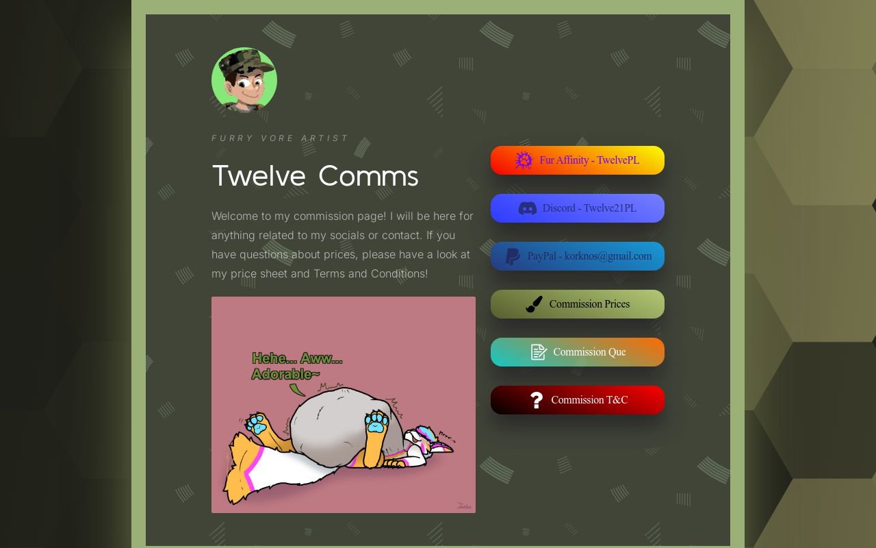 Twelve's Main Commission Menu